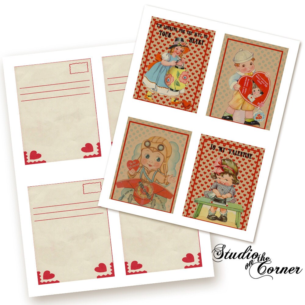 Printable Vintage Valentine Cards, DIY Printable Cards, Vintage Cards ...
