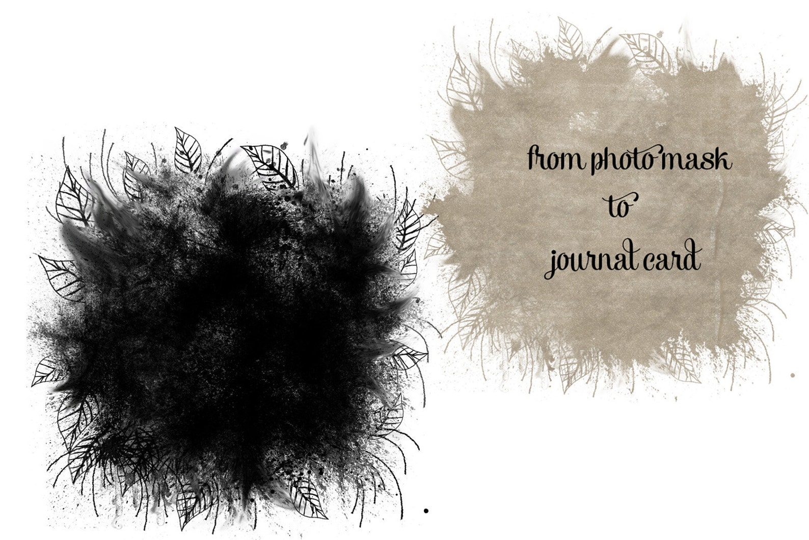 Five Digital Photo Masks, Digital Clipping Masks, Leafy Photo Masks ...