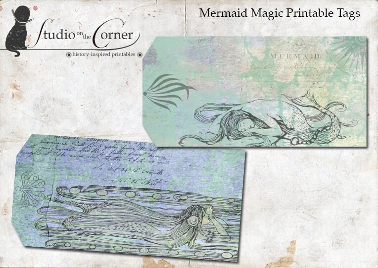 Mermaid Magic Printable Tags Printable Gift Tags Digital - Etsy