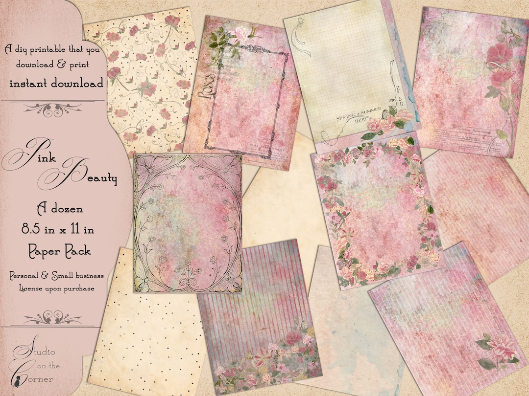 Digital Paper Pack Printable Paper Pack Junk Journal Paper Scrapbook ...