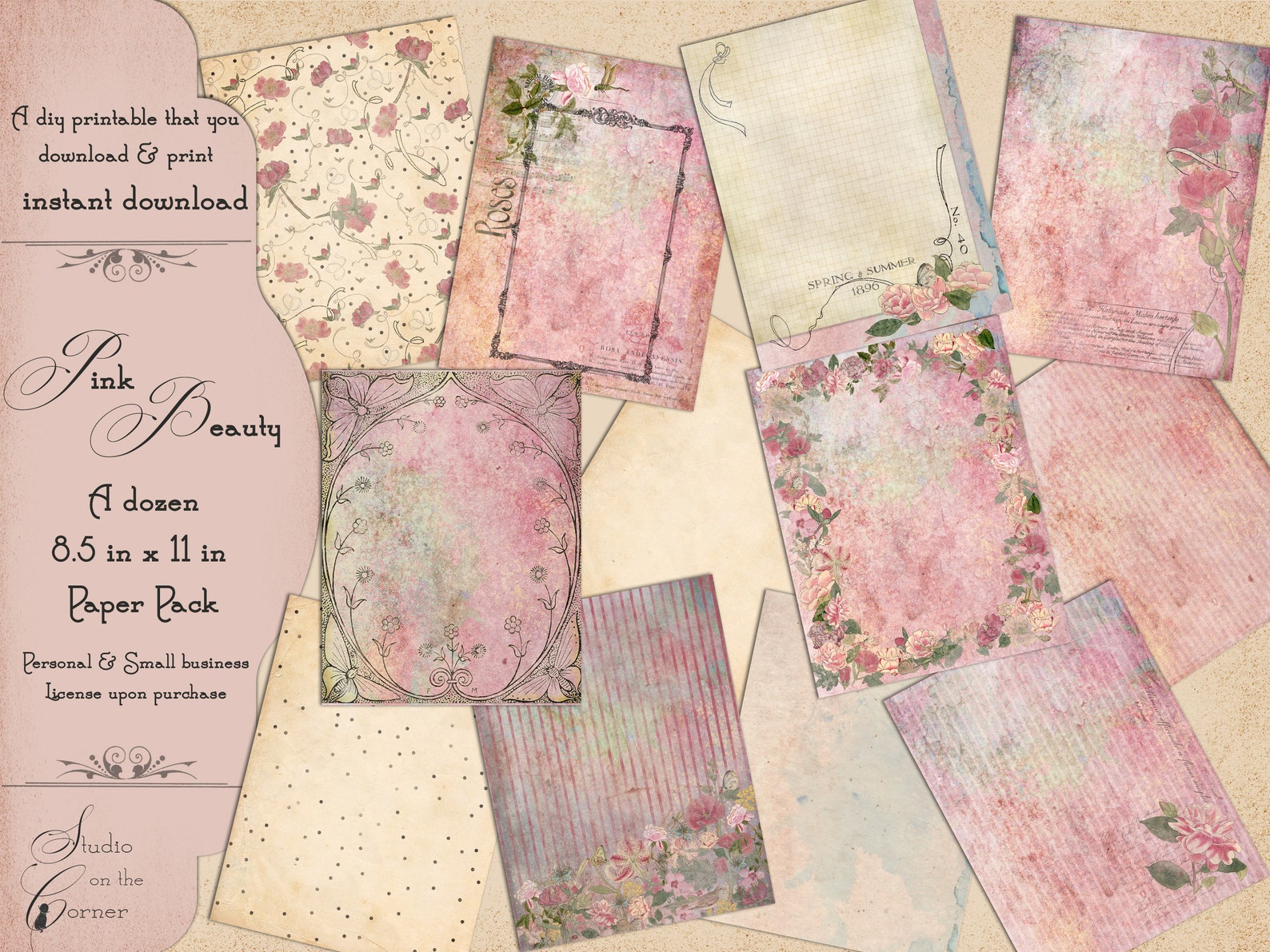 Digital Paper Pack Printable Paper Pack Junk Journal Paper - Etsy