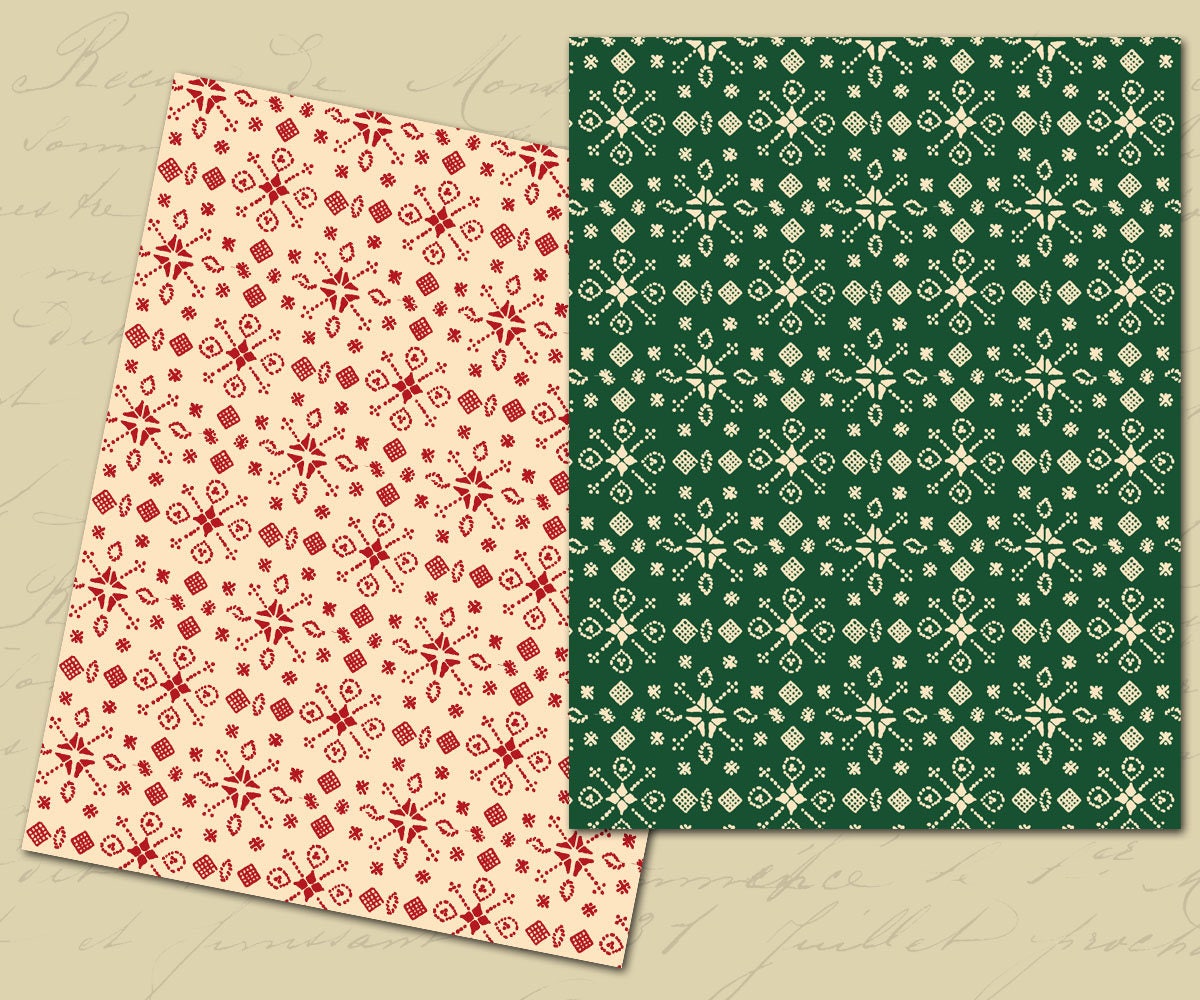Christmas Paper Pack Digital Paper Pack Vintage Christmas - Etsy