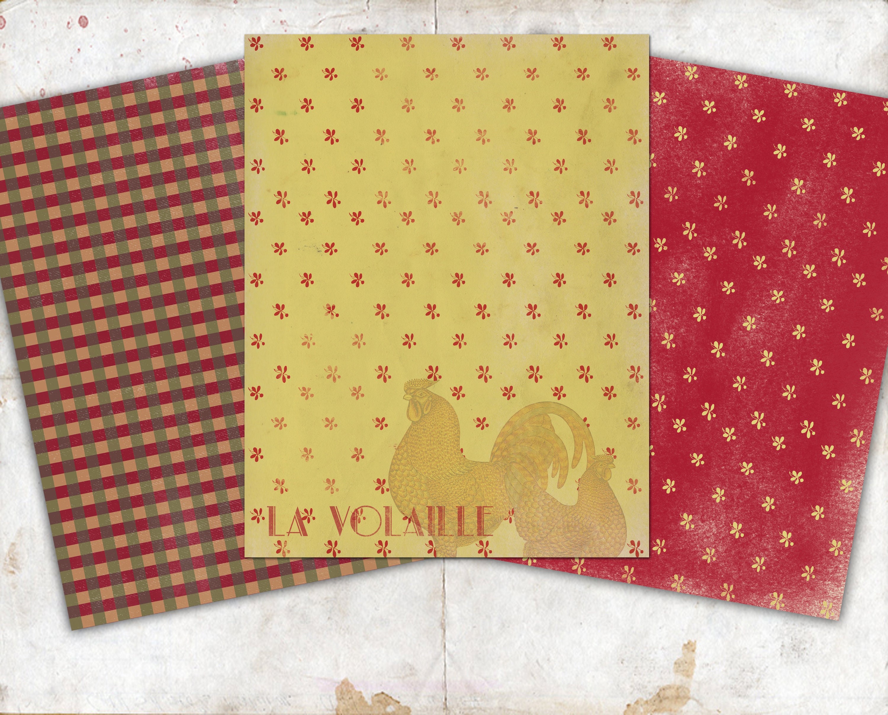 French Country Paper Pack, Digital Paper Pack, DIGITAL DOWNLOAD ...