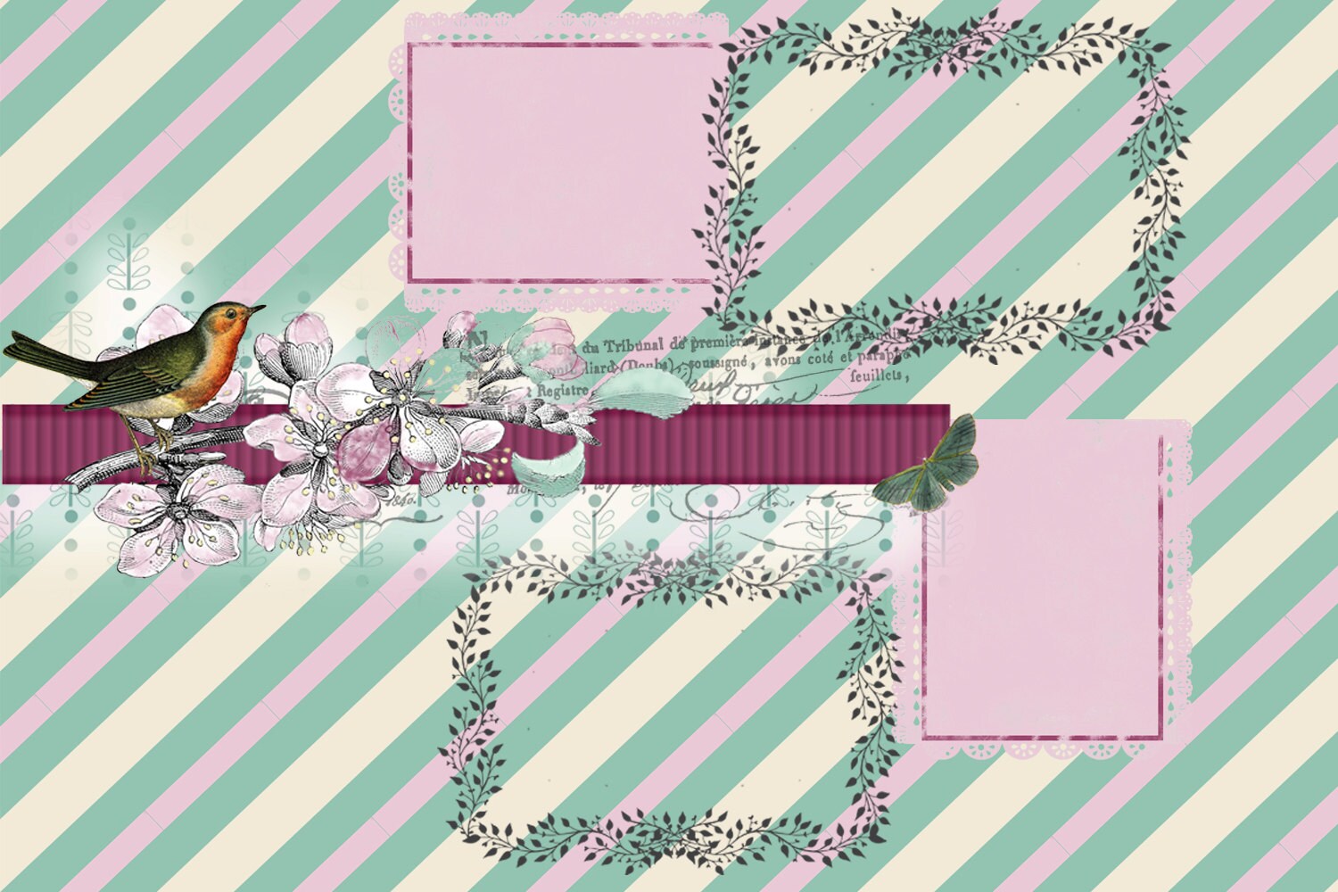 April Days Digital Scrapbook Kit, Digital Paper, Digital Background ...