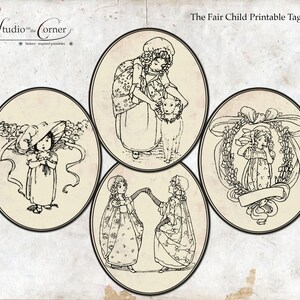 Printable Gift Tags, Vintage Printable Tags, Little Girl Tags, DIY ...