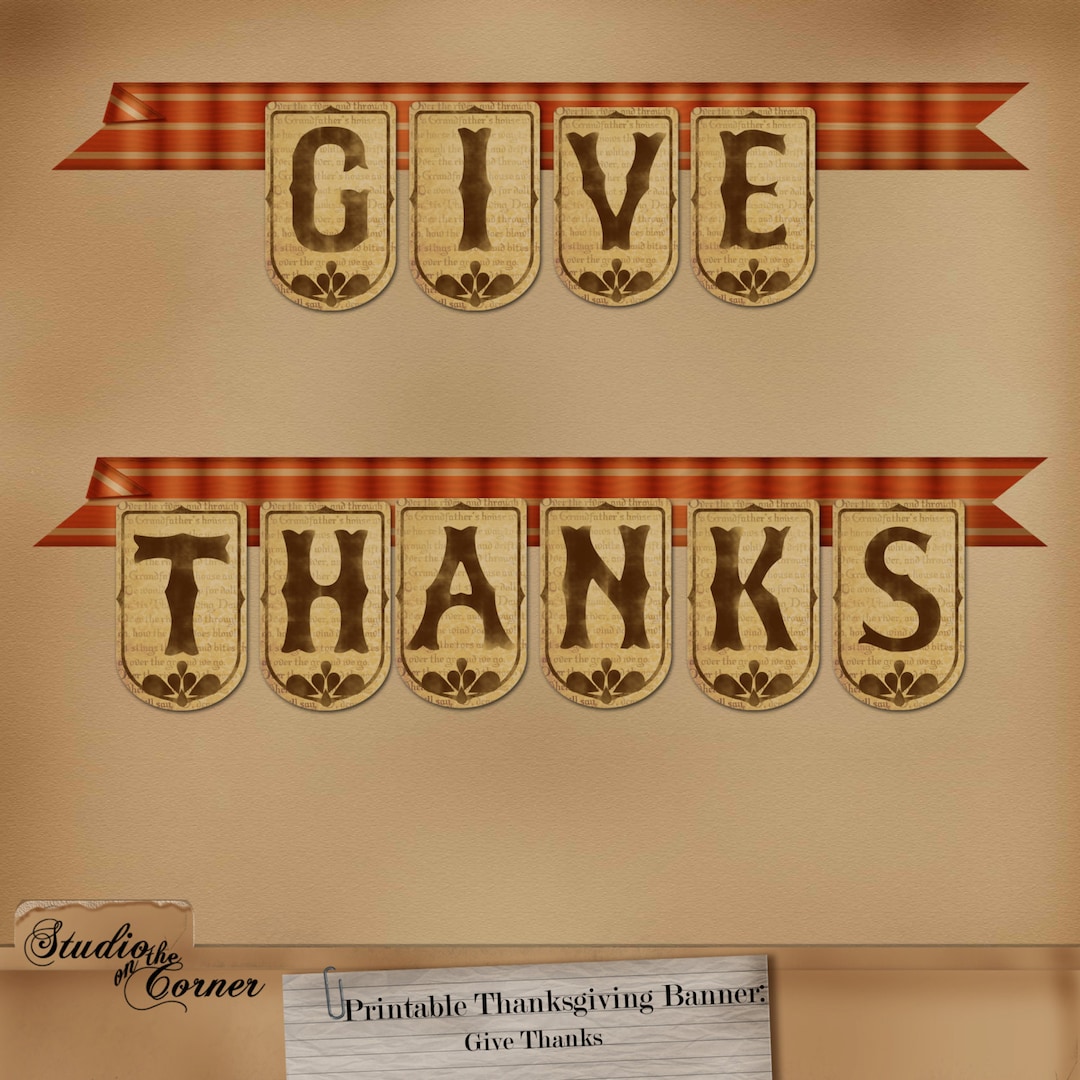 Printable Thanksgiving Banner: Give Thanks - Etsy