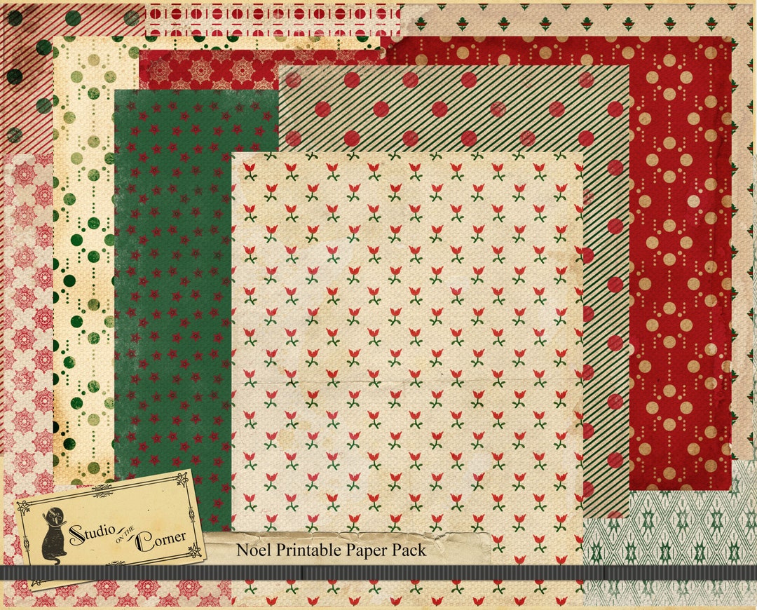 Christmas Paper Pack Digital Christmas Printable Christmas Holiday ...