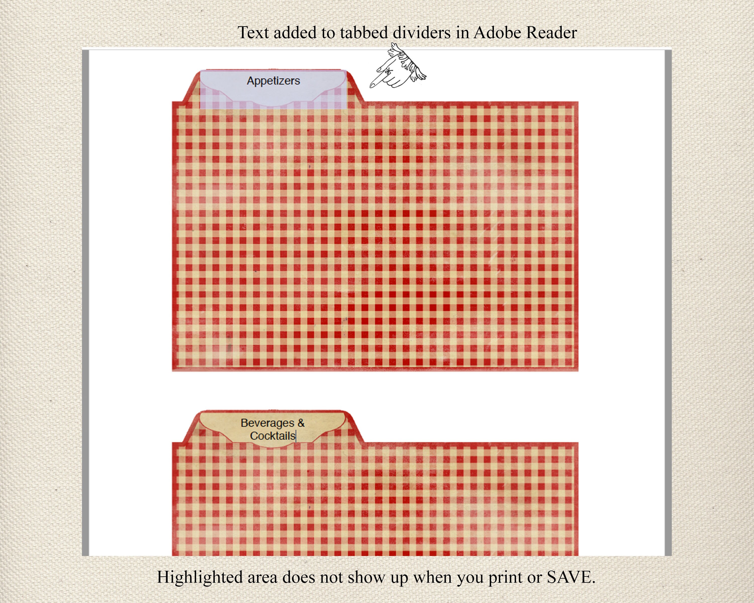 DIY Recipe Cards DIY Tabbed Dividers Printable Recipe Cards | Etsy