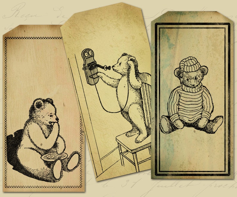 Printable Teddy Bear Tags, Teddy Bear Gift Tags, DIY Gift Tags, Digital ...