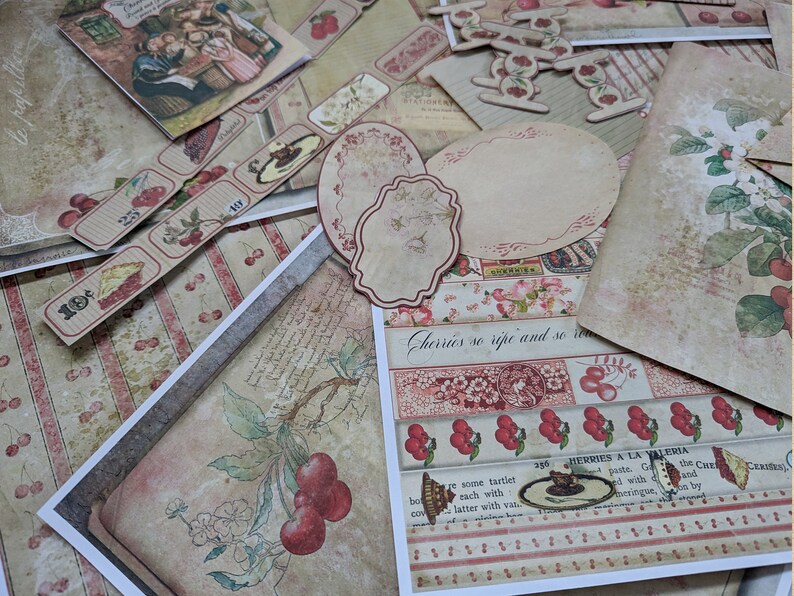 Printable Journal Kit Printable Paper Kit Cherries Jubilee - Etsy UK