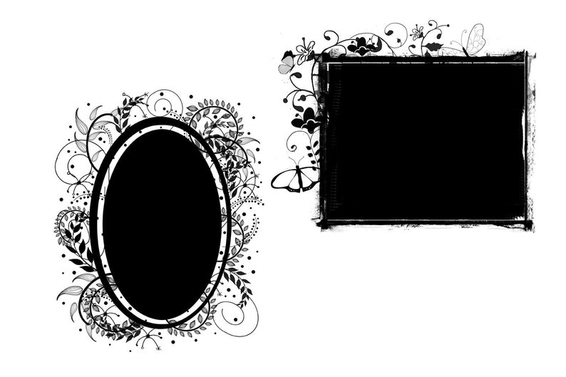 Five Digital Photo Masks, Digital Clipping Masks, Leafy Photo Masks ...