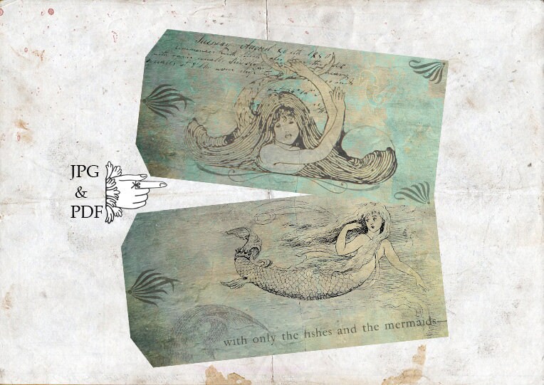 Mermaid Magic Printable Tags Printable Gift Tags Digital - Etsy