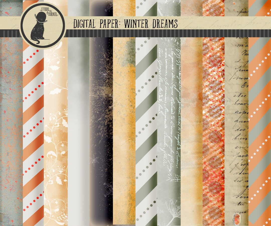 Digital Paper, Winter Digital Paper, Scrapbook Paper, Digital Scrapbook ...