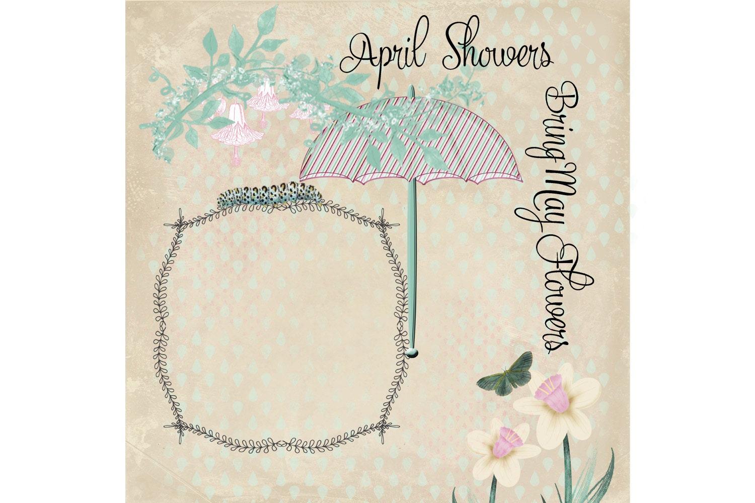 April Days Digital Scrapbook Kit, Digital Paper, Digital Background ...
