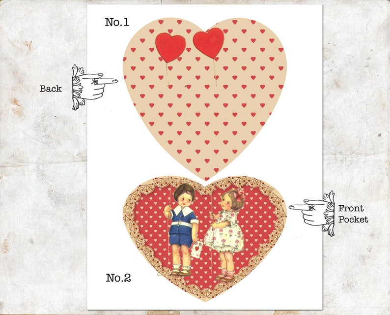 Printable Valentine Pockets Vintage-inspired Valentine - Etsy