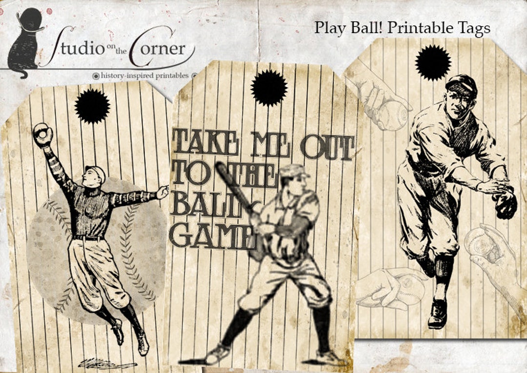 Play Ball Printable Gift Tags, Baseball Gift Tags, Gift Tags for Him ...