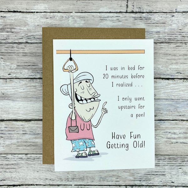 Funny Old Person Birthday Card - Etsy