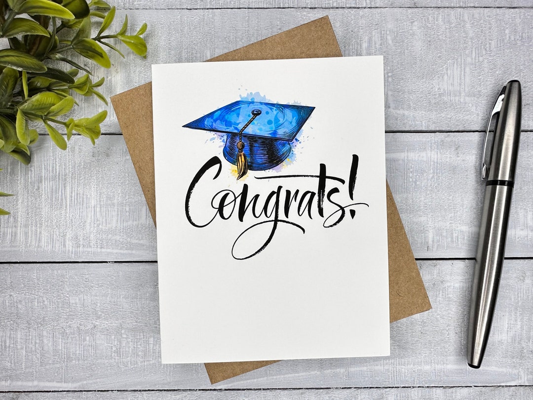 Graduation Card Blank or Your Personalized Message Inside Senior Class ...