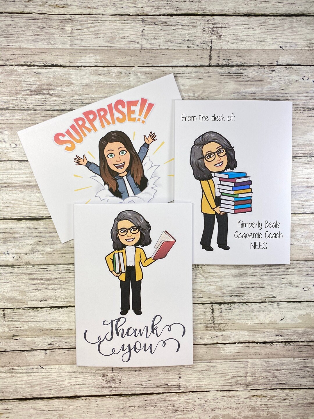 Set of Custom Bitmoji Note Cards YOUR Personal Bitmoji Printed on Blank ...