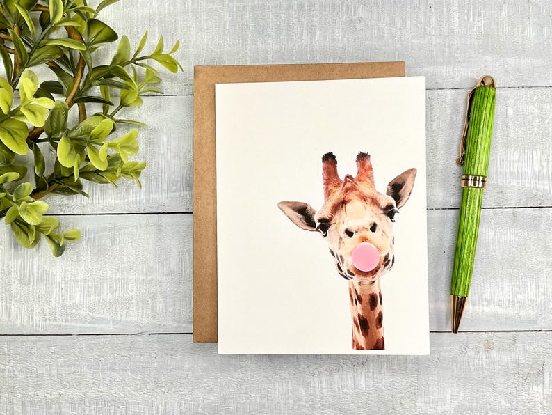 Funny Giraffe Card for Any Occasion | Blank Inside, Envelope Included ...