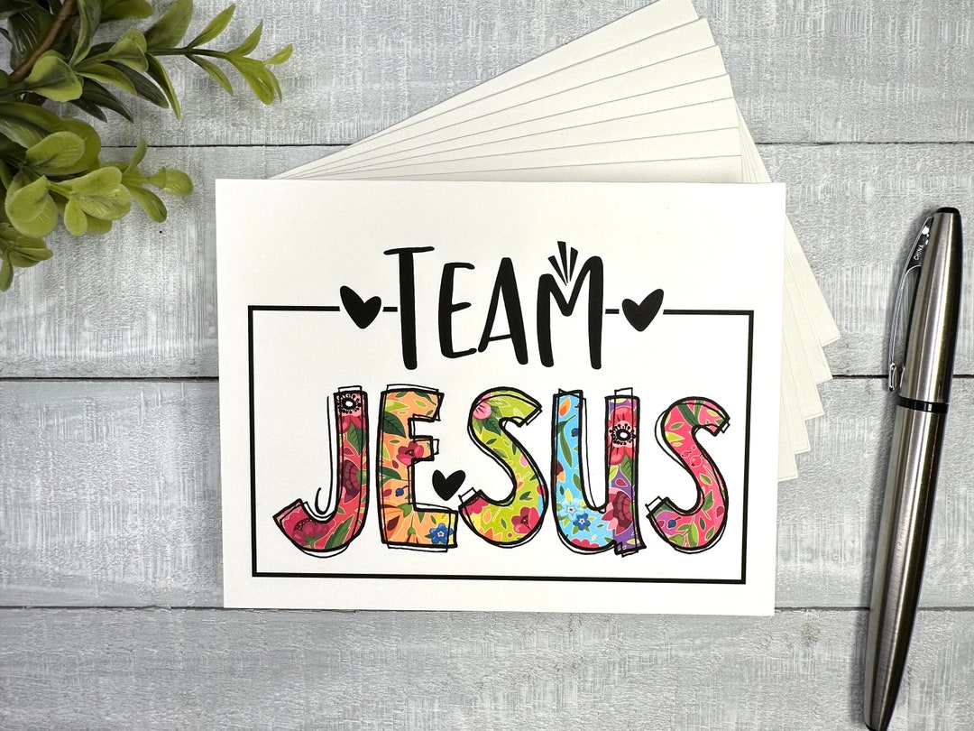 Set of Team Jesus Note Cards Blank Inside, Envelopes Included Christian ...
