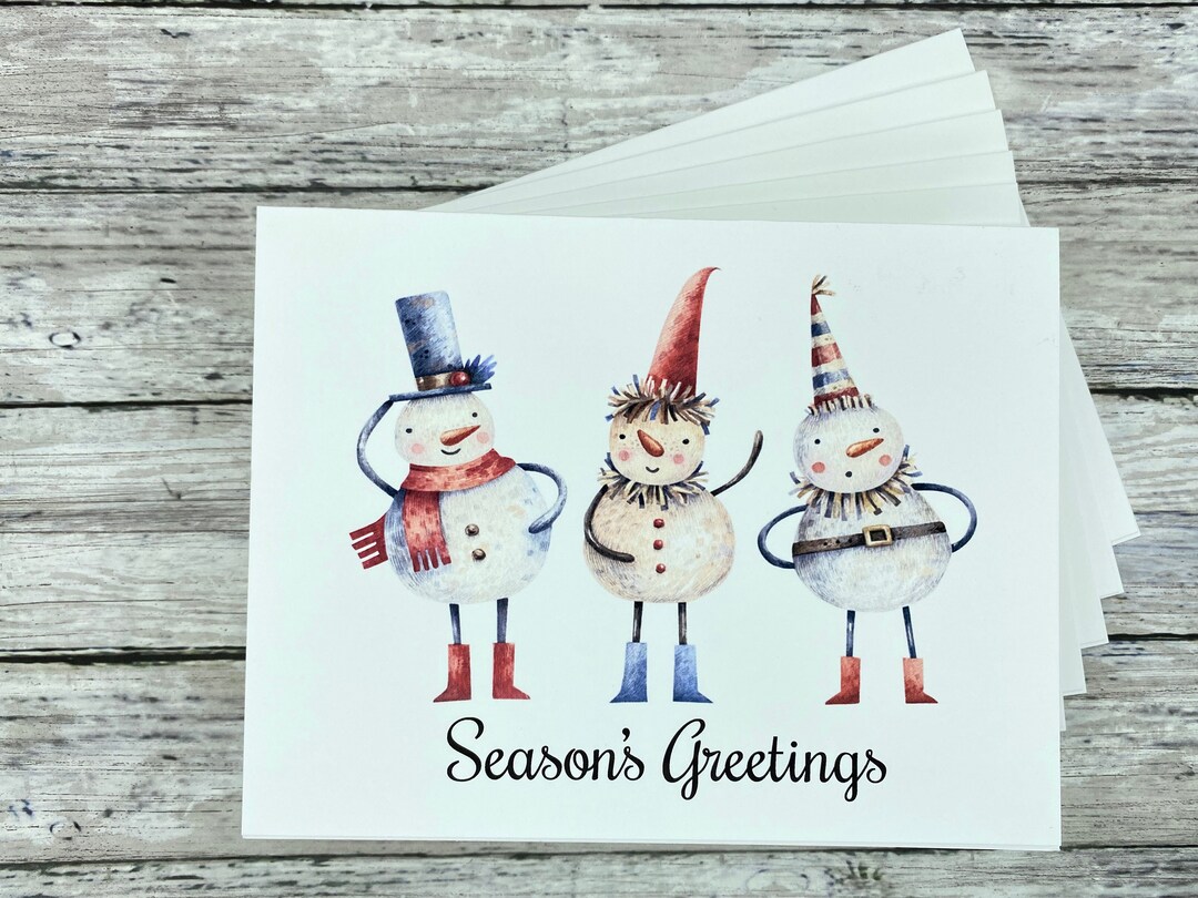 Set of Season's Greetings Cards Blank or Your Personalized Message ...