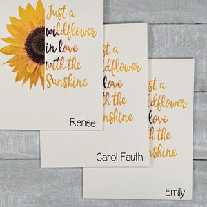Set of Personalized Sunflower Note Cards Blank or Your - Etsy