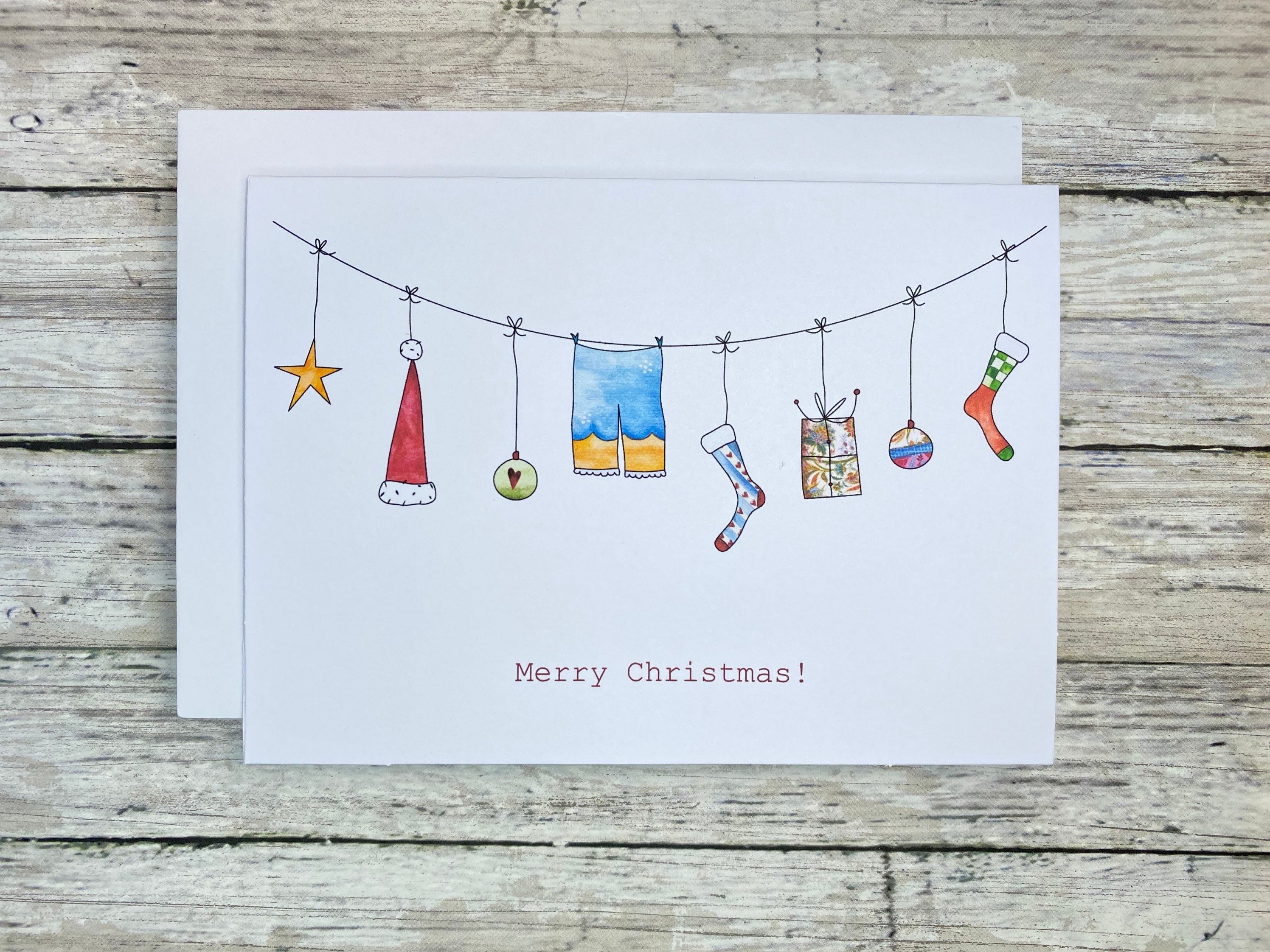 Set of Merry Christmas Cards Blank or YOUR Message Inside - Etsy