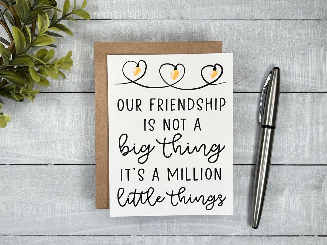 Friendship Card Blank or Your Personalized Message Inside Birthday ...