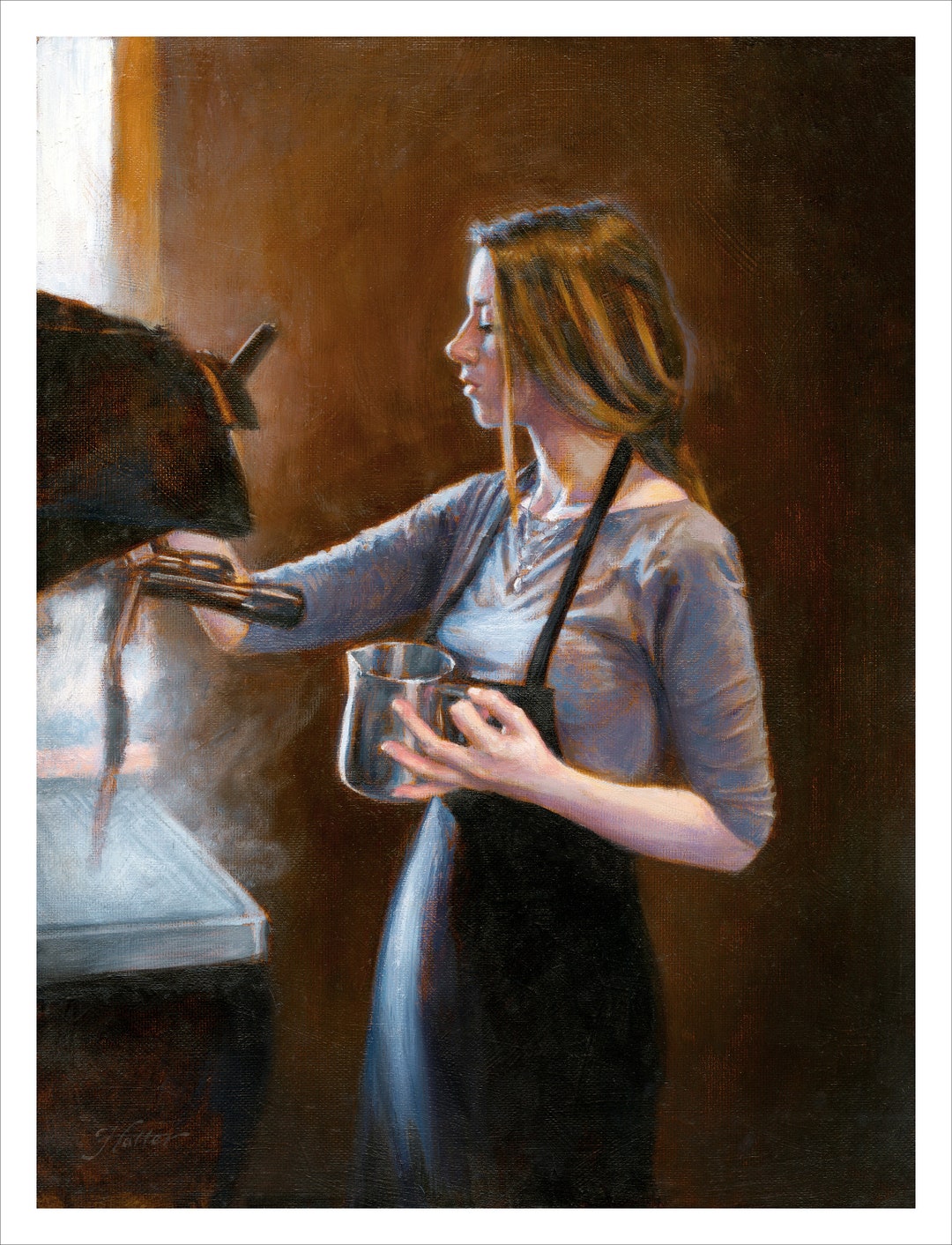 The Barista Print - Fine Art Print "the Barista" - Signed and Numbered ...