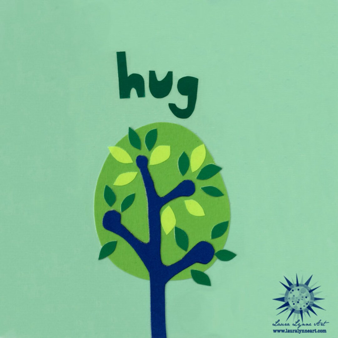 Tree Hugger Art, Tree Wall Art, Nature Art, Nature Print, Happy Art ...