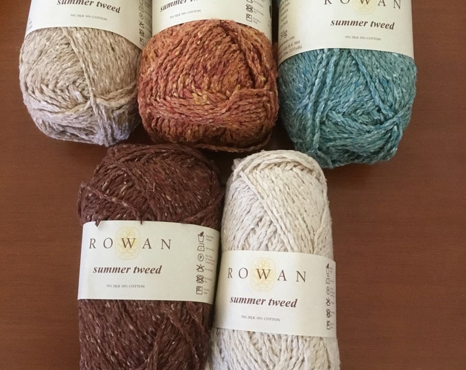 Rowan SUMMER TWEED Aran Weight Silk / Cotton Yarn - 5 Colors Available ...