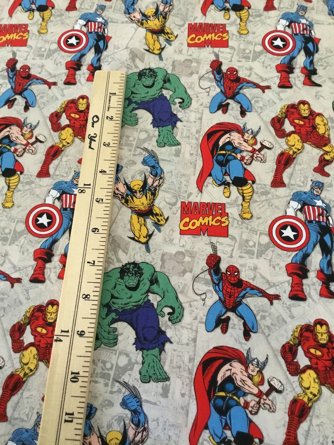 Marvel Superimposed Super Heroes Characters - Cotton Fabric From ...