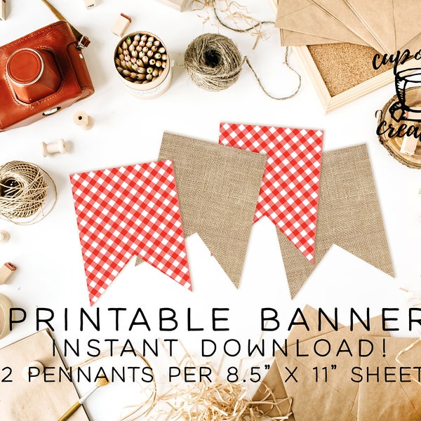 Gingham Bunting - Etsy