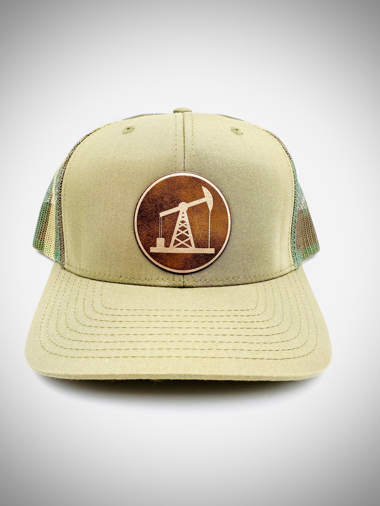 Oil Field Leather Patch Hat Featuring the Oil Derrick and - Etsy