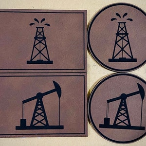 Oil Field Leather Patch Hat - Featuring the Oil Derrick and Pump Jack ...