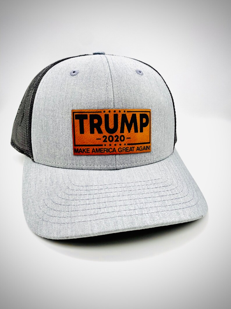 Trump 2020: Custom Leather Patch Hat and Free USA Flag Neck - Etsy