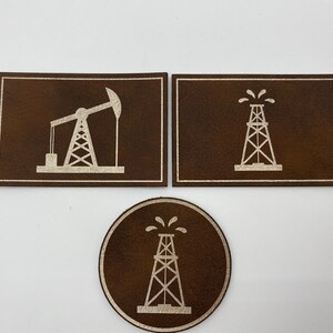 Oil Field Leather Patch Hat - Featuring the Oil Derrick and Pump Jack ...