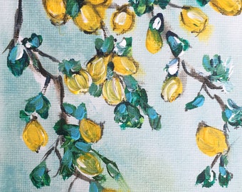 Lemon tree painting | Etsy
