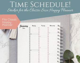 Hourly Stickers Time Schedule for Your Vertical Happy | Etsy