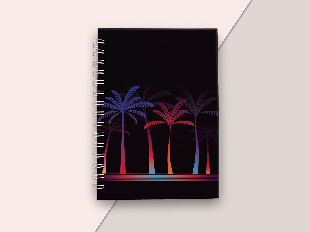 80s Retro Hardcover Journal: Lined or Dot Grid, Handmade Diary Notebook ...