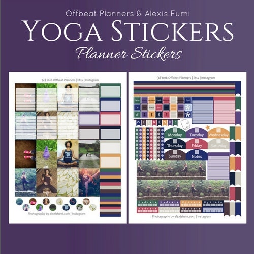 Yoga Planner Sticker Kit Printable Weekly Planner Stickers. Namaste ...