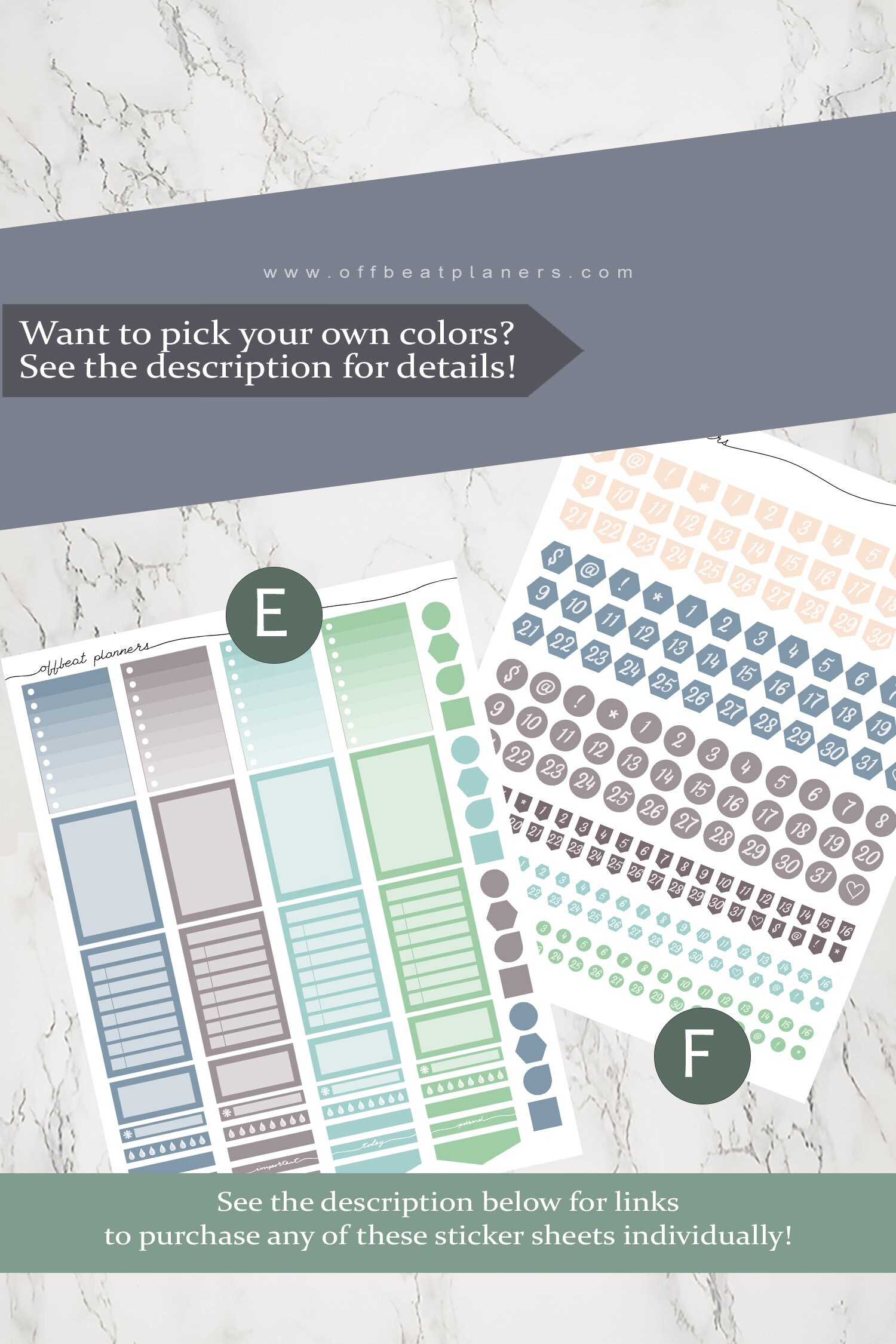 Pastel Blue and Green Planner Sticker Bundle. Printable and - Etsy