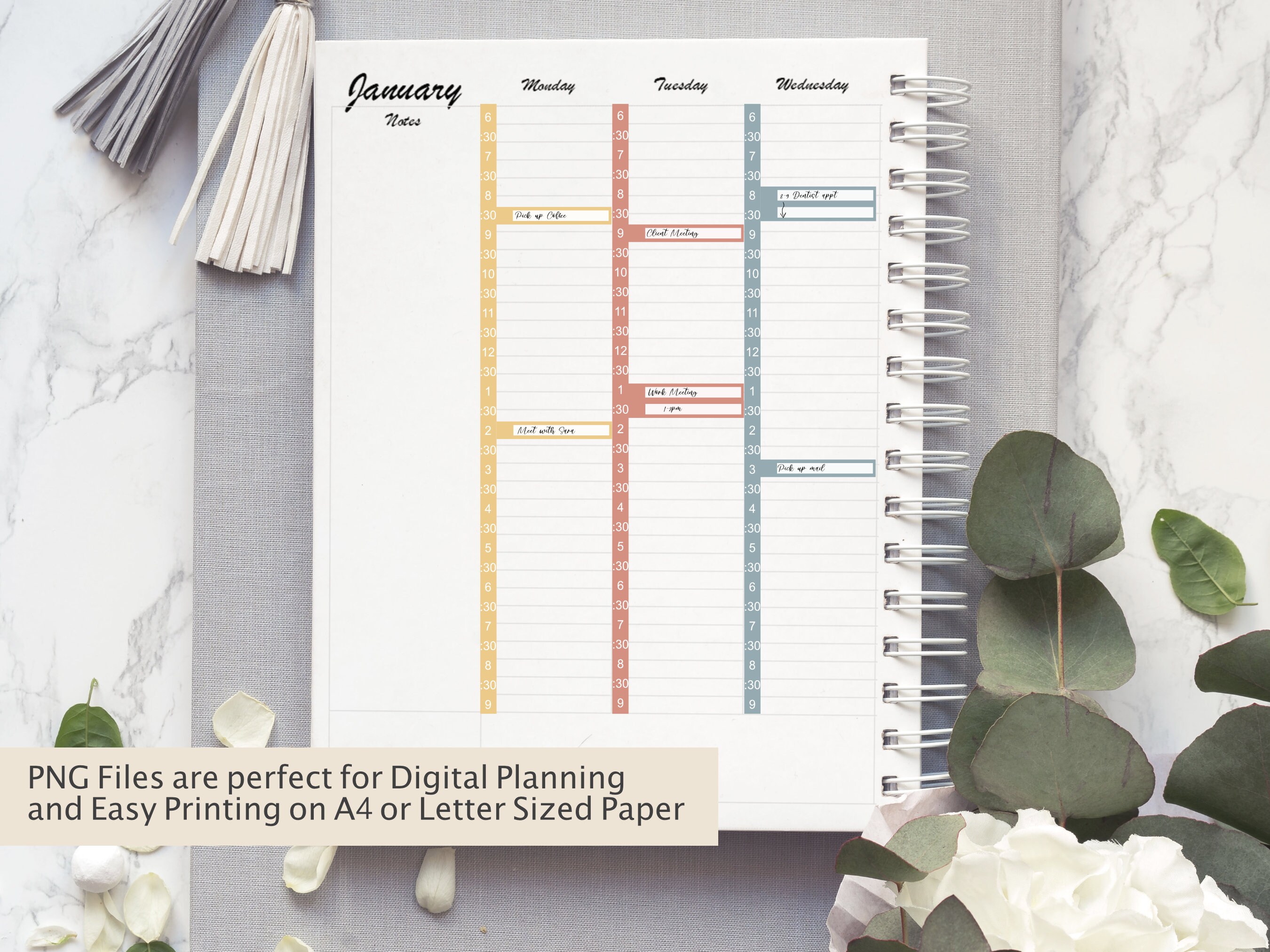 30 Minute Interval Time Schedule Stickers, Appointment Book, for ...