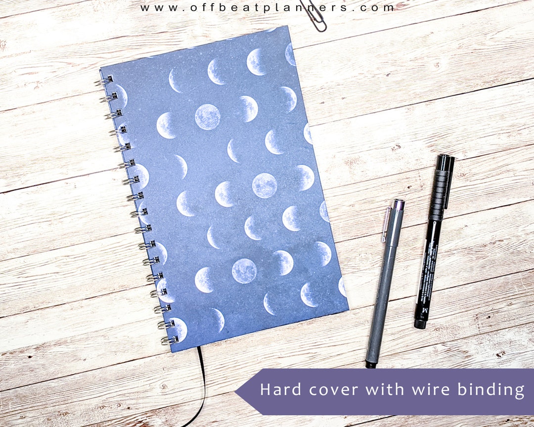 Moon Phases Journal: Handmade One Month Planner With Dot Grid Pages - Etsy