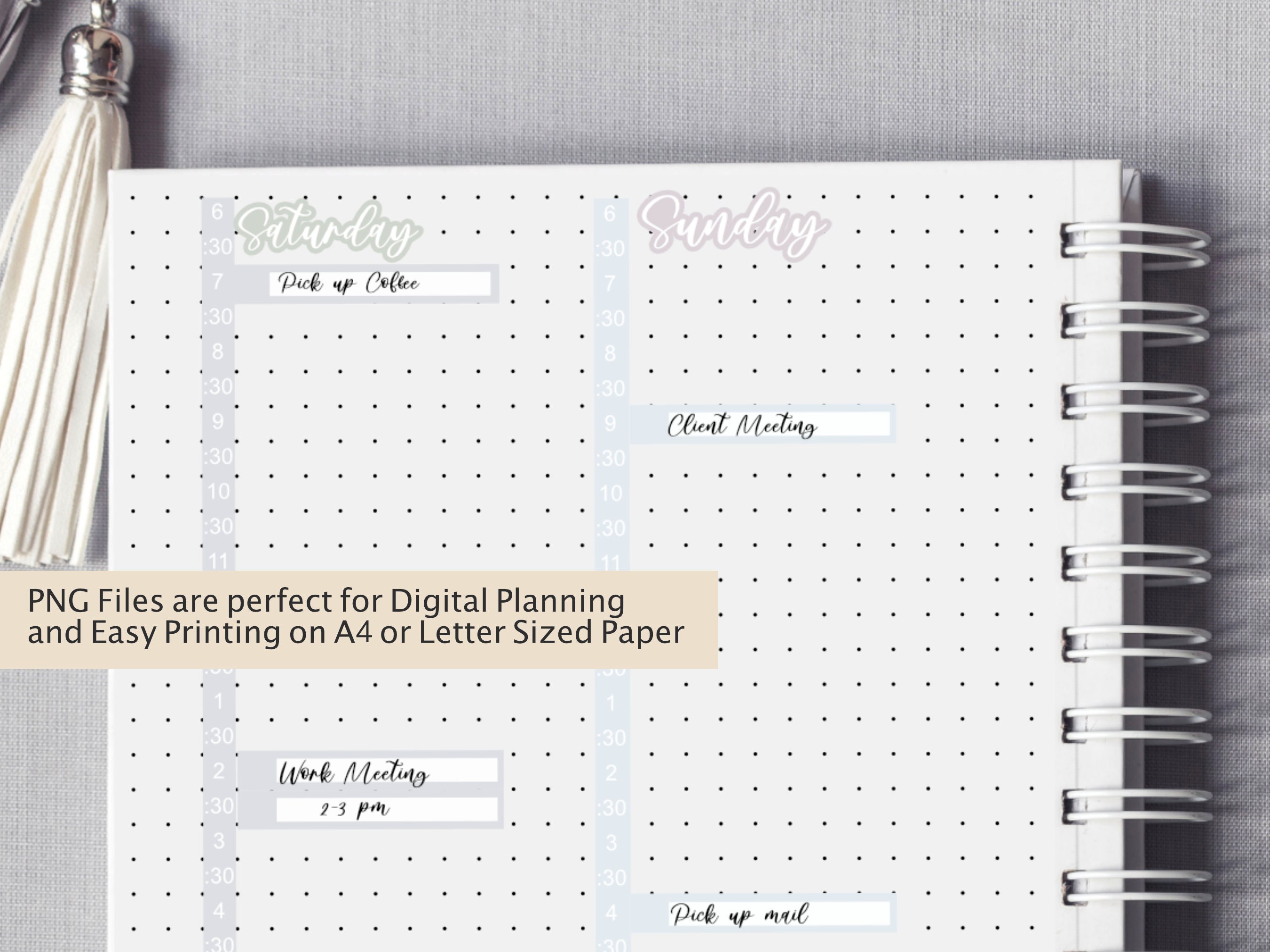 Time Schedule Stickers for 5mm Dot Grid, 1 Hour and 30 Minute Interval ...