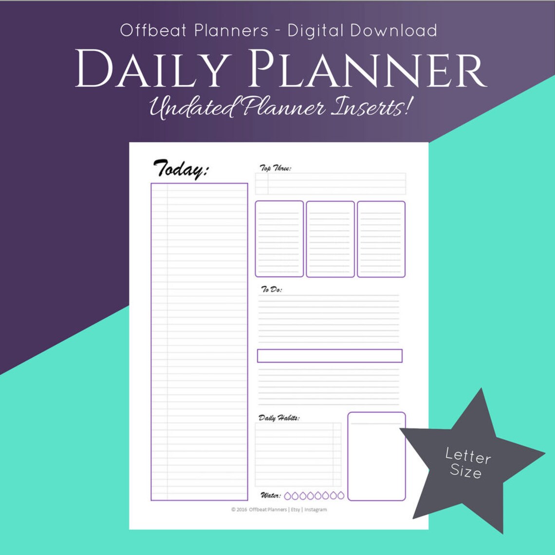 Daily Planner Inserts for Your Journal or Calendar. Includes - Etsy