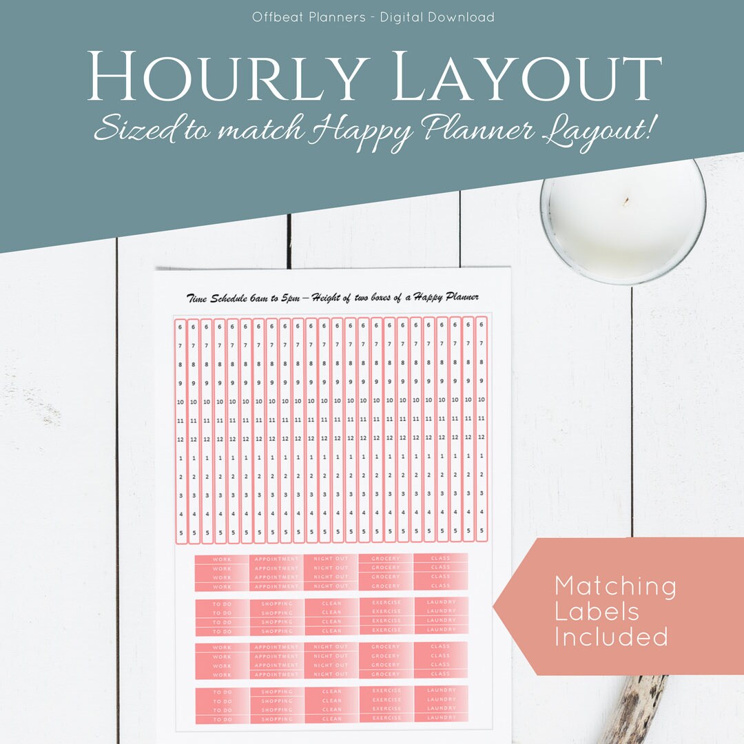 Time Schedule Stickers for Your Vertical Planner. Happy | Etsy