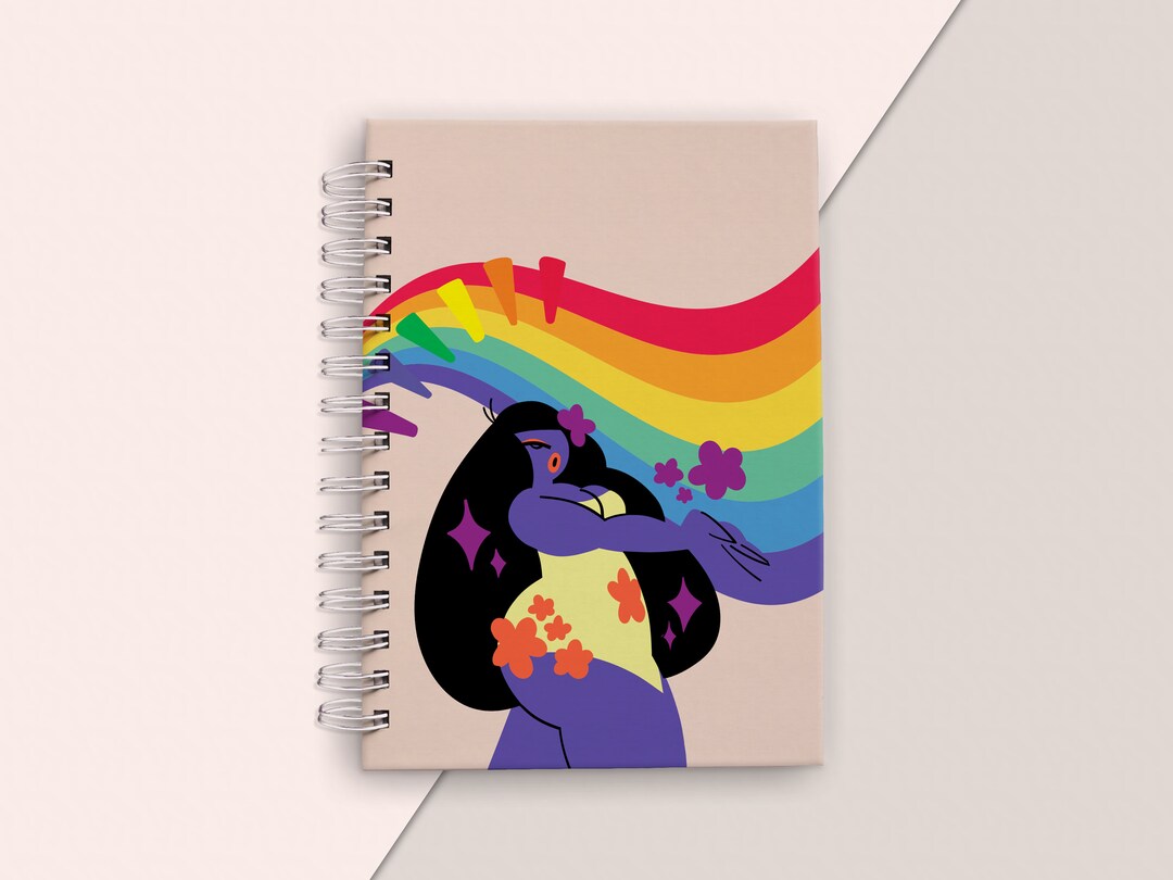 PRIDE Spiral Notebook: Rainbow Hard Cover Journal, Lined or Dot Grid - Etsy