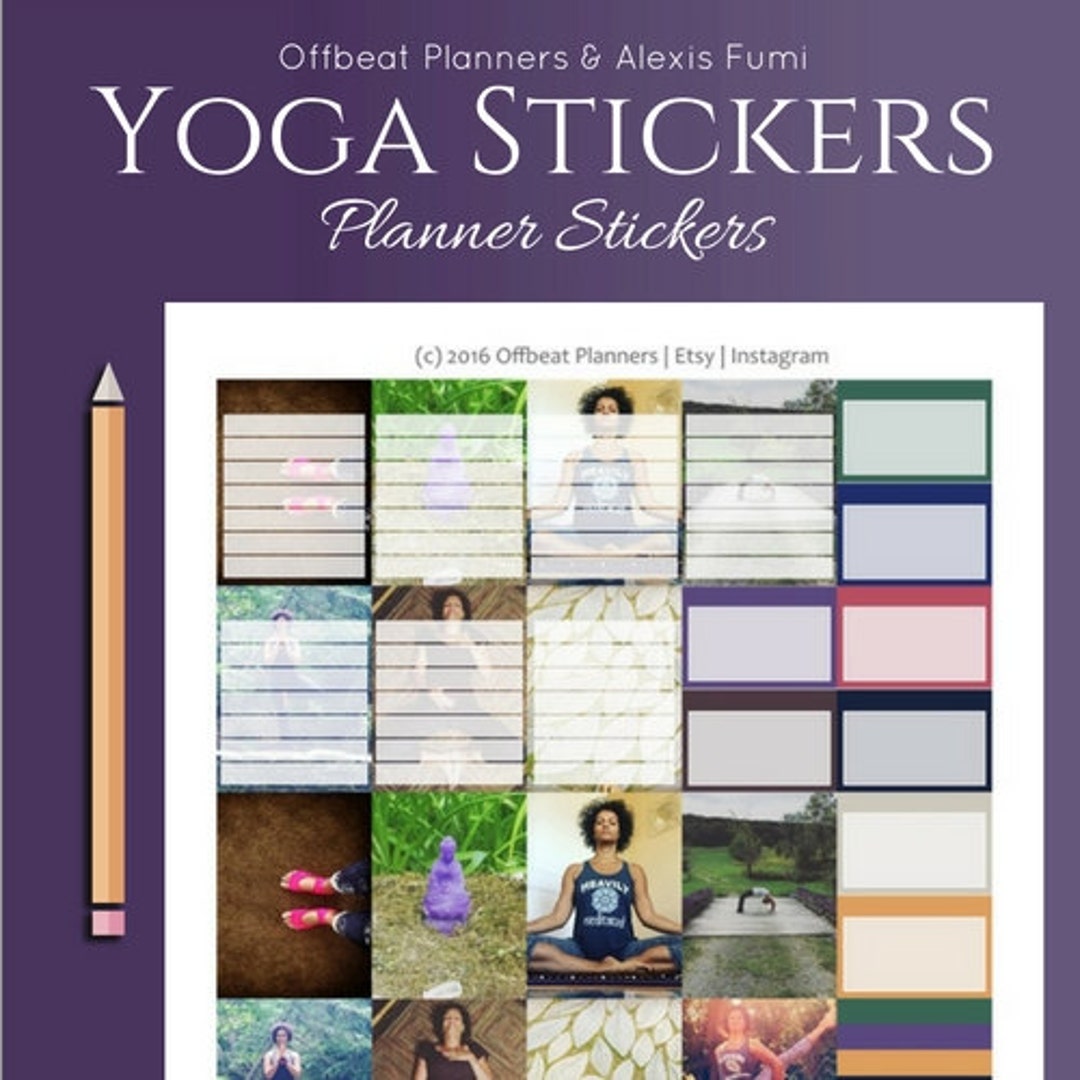 Yoga Planner Sticker Kit - Printable Weekly Planner Stickers. Namaste ...